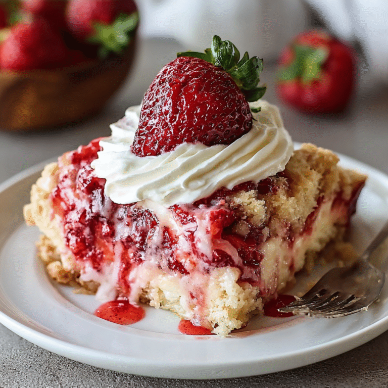 The Best Strawberry Cheesecake Dump Cake Recipe - Mandy's Healthy Life